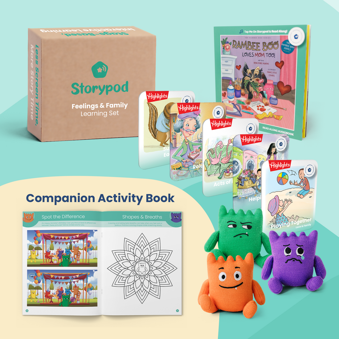 Feelings & Family Learning Set for the Storypod Audio System - Set 16